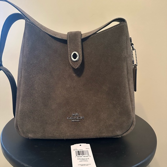 Coach | Bags | Authentic Coach Army Green Suede Bag Hadley File | Poshmark